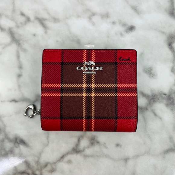 Coach | Bags | Coach Small Snap Wallet With Tartan Plaid Print | Poshmark